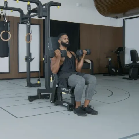 How to Do Seated Dumbbell Bicep Curls: Video, Form, Muscles Worked ...